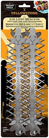 Amazon.com: Y Yellowstone Slide & Serve BBQ Skewers - Set of 4 ...