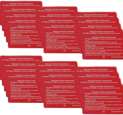 Amazon.com : Know Your Rights Cards - U.S, Tarjeta Roja Para ...