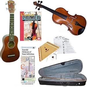 Amazon.com: Introduction to Strings Pack - Beginner Violin (1/8 Size ...
