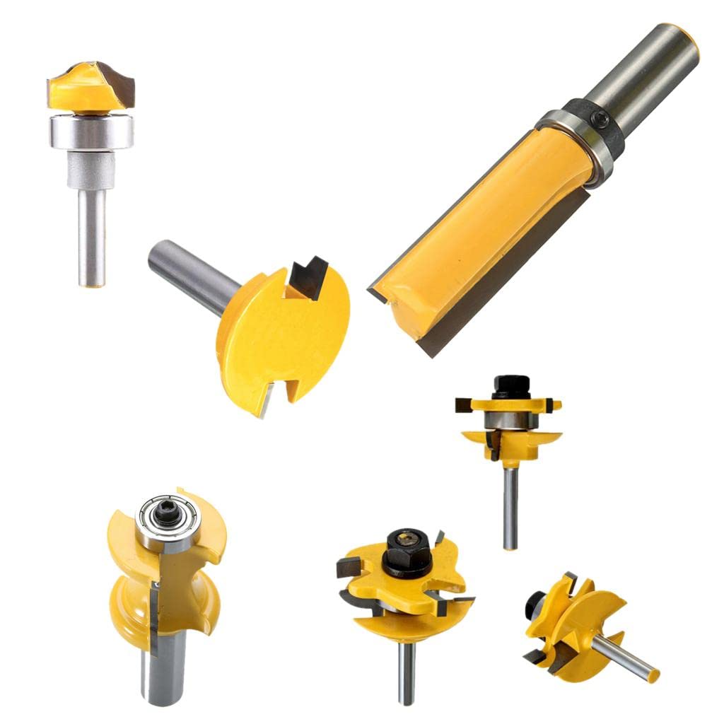 3 Pieces 1/4 Shank Cove Raised Panel and Round Rail & Stile Router Bit ...