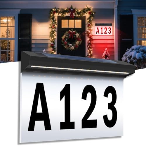 Amazon.com: T-SUN Solar House Numbers for Outside, Christmas Waterproof ...