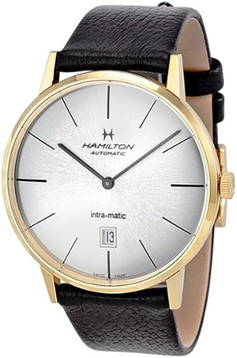 Amazon.com: Hamilton Intra-Matic Automatic Yellow Gold PVD Mens Watch ...