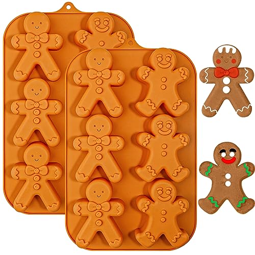 Snapklik.com : Webake Gingerbread Man Silicone Mold, 6-Cavity Christmas ...