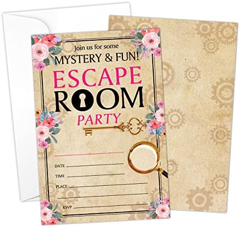 Amazon.com : HOUSPEAK Mystery Game Birthday Invitation Filler Cards ...