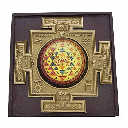 Buy Divya Mantra Sri Yantra Shree Puja Yantra Wooden Chowki Home Wall ...