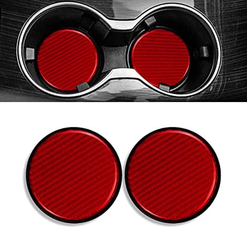 2Pcs Car Water Coasters, Jagowa Carbon Fiber Round Universal Car ...
