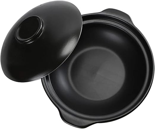 Luxshiny 1 Set Korean Stone Bowl with Lid Pot for Cooking and Serving Soup Rice Noodles Stew ...