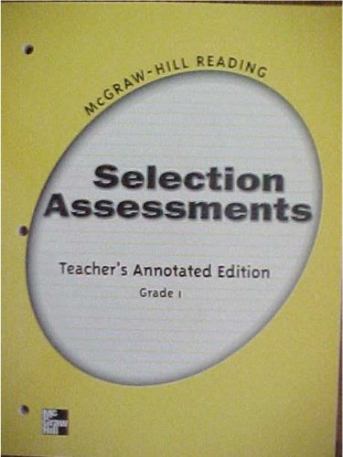 Selection Assessments Teacher's Annotated Edition Grade 1 McGraw-Hill ...