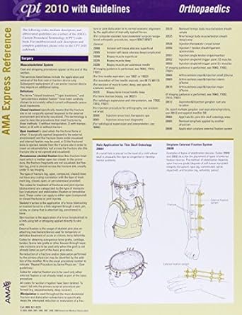 CPT 2010 AMA Express Reference Coding Card Orthopaedics: 9781603591867 ...