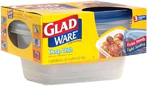 Amazon.com: GladWare Deep Dish Containers with Lids, 8 Cups (64 oz) 3 ...