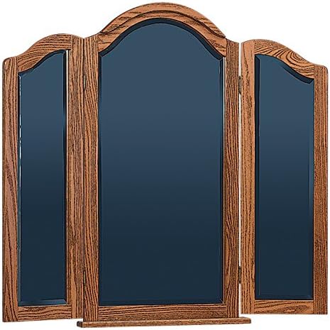 Amazon.com: Amish Heirlooms Solid Oak Heritage Tri-View Mirror with Cap ...