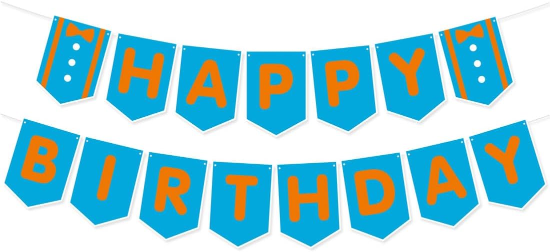 Amazon.com: Birthday Decoratoins Pre-Strung Happy Birthday Banner Blue ...