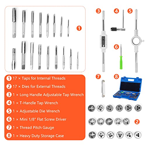 Snapklik.com : PROFLine 40 PCS SAE Tap And Die Set Tool Kit For ...