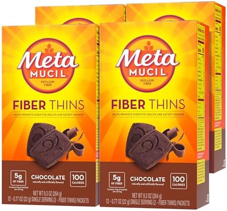 Amazon.com: Metamucil Fiber Thins, Psyllium Husk Fiber, 5g Fiber per ...
