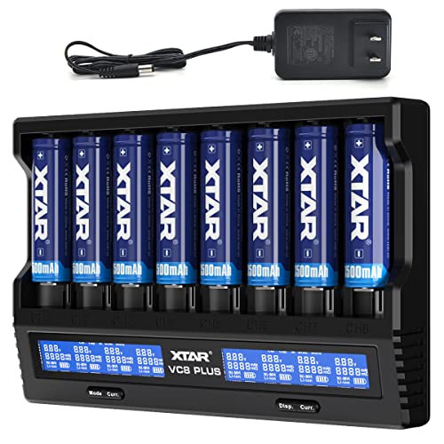 XTAR VC8 Plus Fast LCD Display Rechargeable Battery Charger with DC36W ...