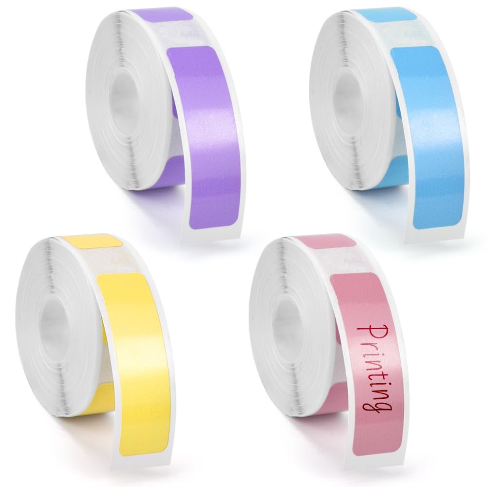 SPEACOUR 4 Rolls Label Maker Tape 12 x 40mm Label Printer Paper ...