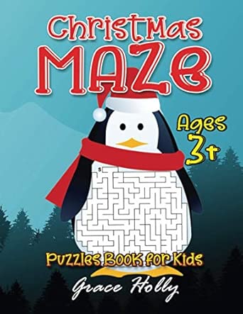 Christmas Maze Puzzles for Kids: Large Print 32 Colour Mazes Puzzle ...