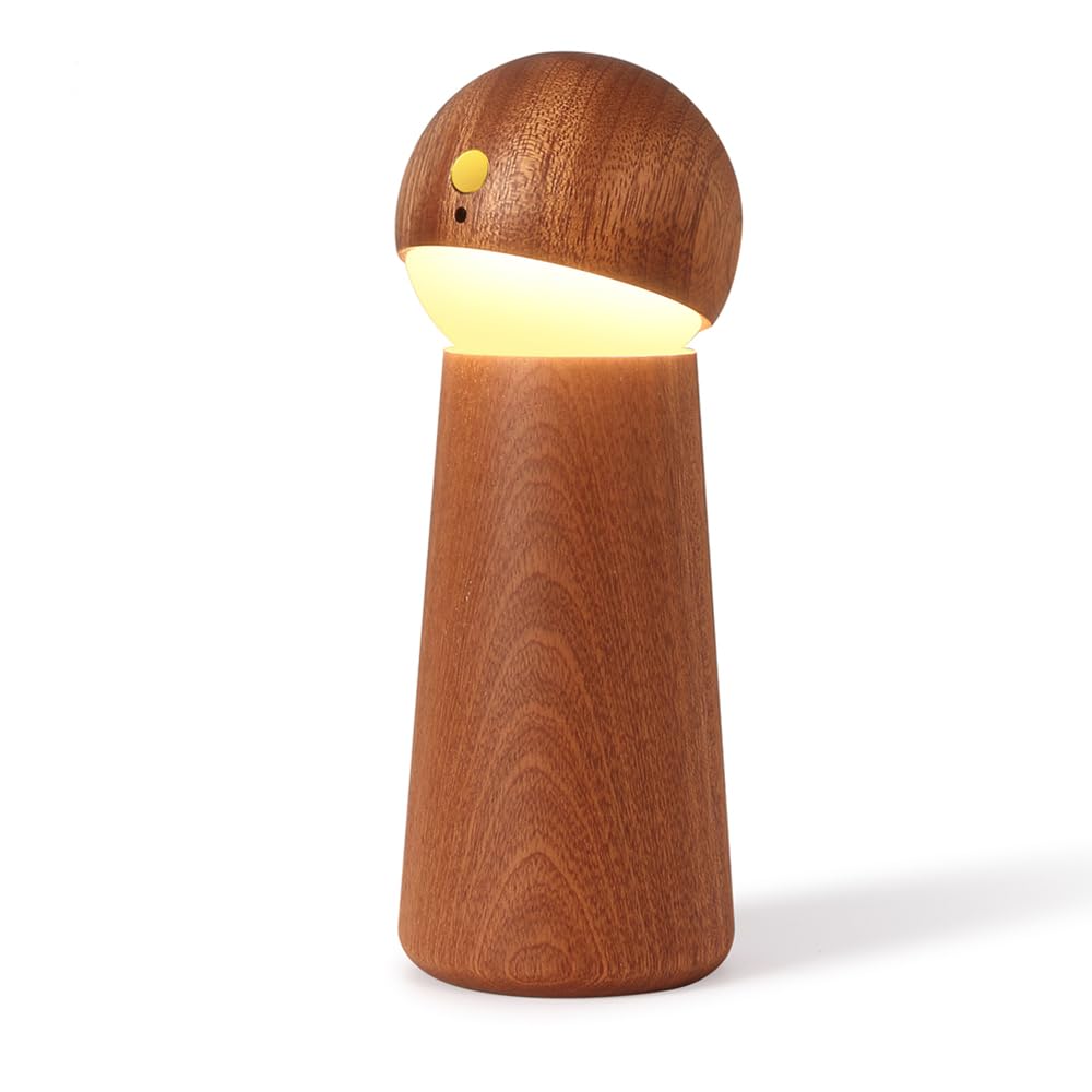 LANDGOO LED Wooden Night Light,Smart Voice Control Light Desk Lamp USB ...