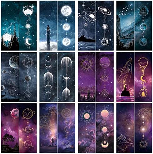 Amazon.com : 36 Pieces Space Theme Bookmarks, Double-Sided Cool Space ...