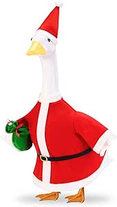 Amazon.com: Fynleka Porch Goose Christmas Outfit, Santa Goose Christmas ...