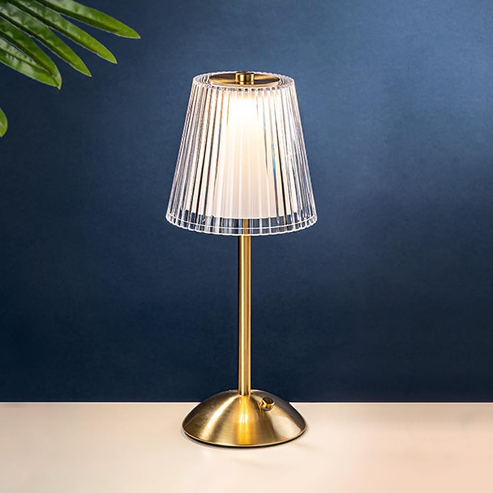HPUFKOT Portable Crystal Metal Desk Lamp,3-Color Touch Control ...