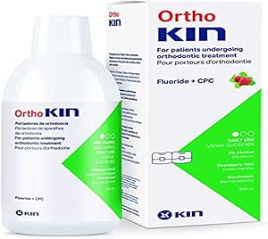 Kin Orthokin Mouthwash 500 Milliliters For Brace Wearers : Amazon.co.uk ...