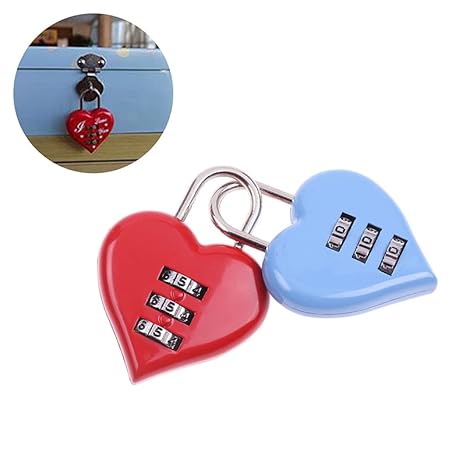 Creative Love Password Lock Wire Rope Lock Travel Bags 3Bit Digital ...