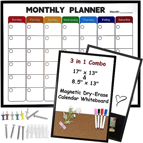 Amazon.com : Family Monthly Calendar Whiteboard for Walls, Magnetic Dry ...