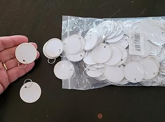 Amazon.com : 150 Pieses Metal Rim Tags Key Tags 1.57 Inch Large Round ...