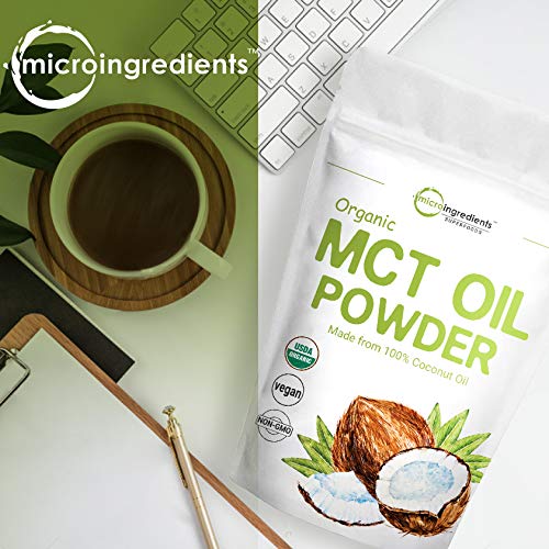 Micro Ingredients Organic MCT Oil Powder,1 Pound(16 Ounce), C8 MCT Oil ...