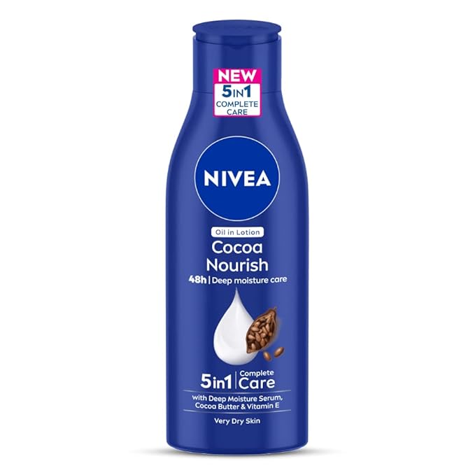 NIVEA Cocoa Nourish 200ml Body Lotion with Deep Moisture Serum| 48 H Moisturization | With Cocoa ...