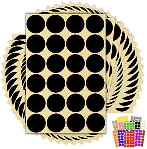 360 x Black Sticky Dots - 32mm - Round Colour Coding Dot Stickers - 15 ...