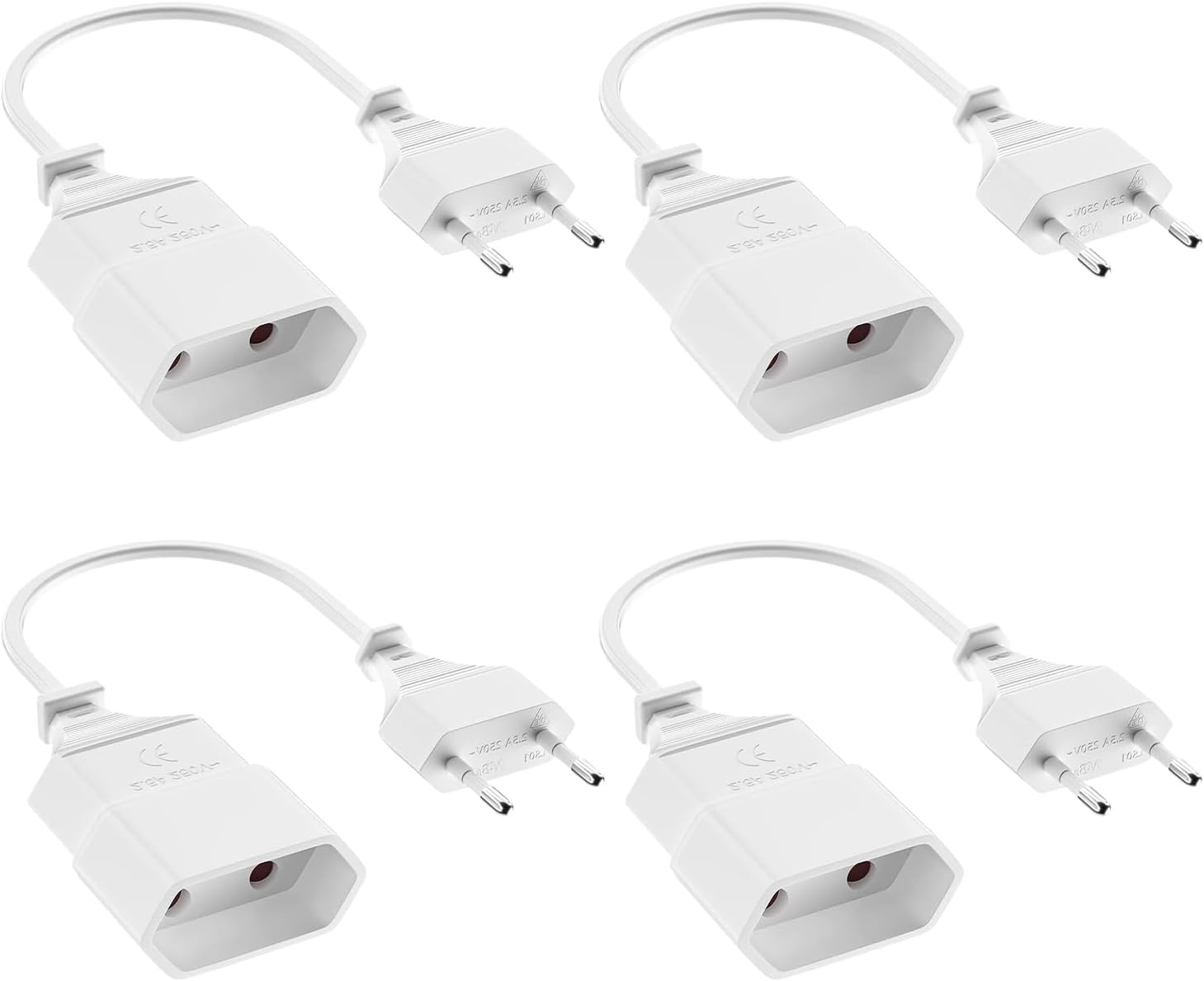 ZIOYA 4 Pièces Prise Plate Rallonge Electrique Plate 0.2M Extension ...