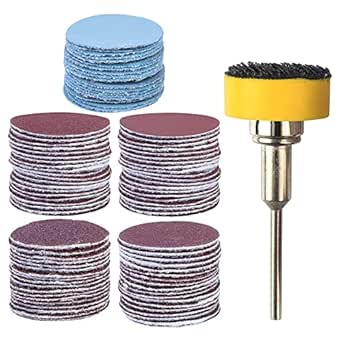 Yakamoz 100Pcs 1 Inch Sanding Discs Pad Kit Hook and Loop Sand Paper ...