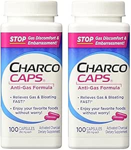 CharcoCaps Anti-Gas Formula Capsules, 100 Count (Pack of 2) : Buy ...