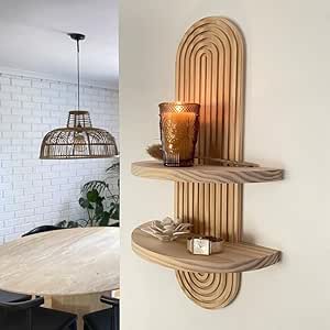Amazon.com: Fluted Arch Wood Wall Shelf - Floating Shelves, Boho : Home ...