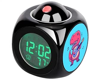 Amazon.com: Projection Digital Children Black Alarm Clock Temperature ...