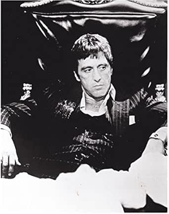 Scarface Al Pacino as Tony Montana Seated at Desk in Black and White 8 ...