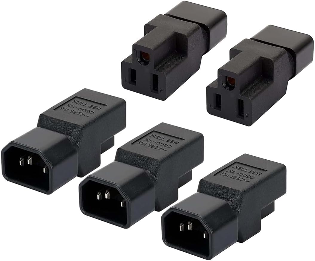 Amazon.com: Strhowill (5Pack) IEC320 C14 Male to Nema 5-15R Power ...