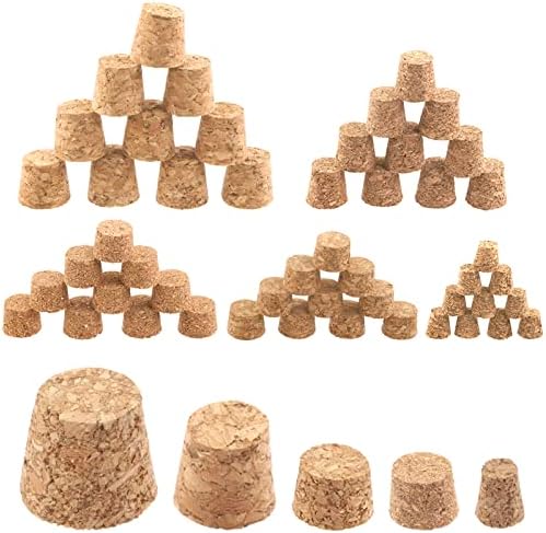 Amazon.com: Rustark 100Pcs 5 Sizes Mini Cork Stoppers Tapered Cork ...
