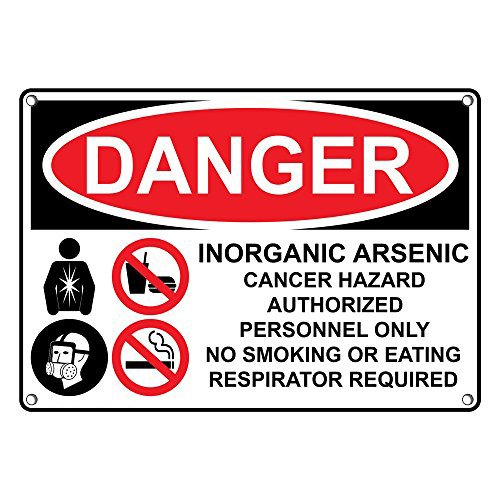 Weatherproof Plastic OSHA Danger Inorganic Arsenic Cancer Hazard Sign ...