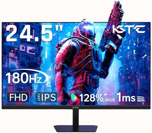KTC 24.5'' Gaming Monitor 180Hz FHD,Fast IPS 1080P 1 ms, 128% sRGB ...