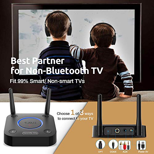 1Mii B06TX 5.2 Bluetooth TV Transmitter with LDAC & DS700 HiFi Receiver