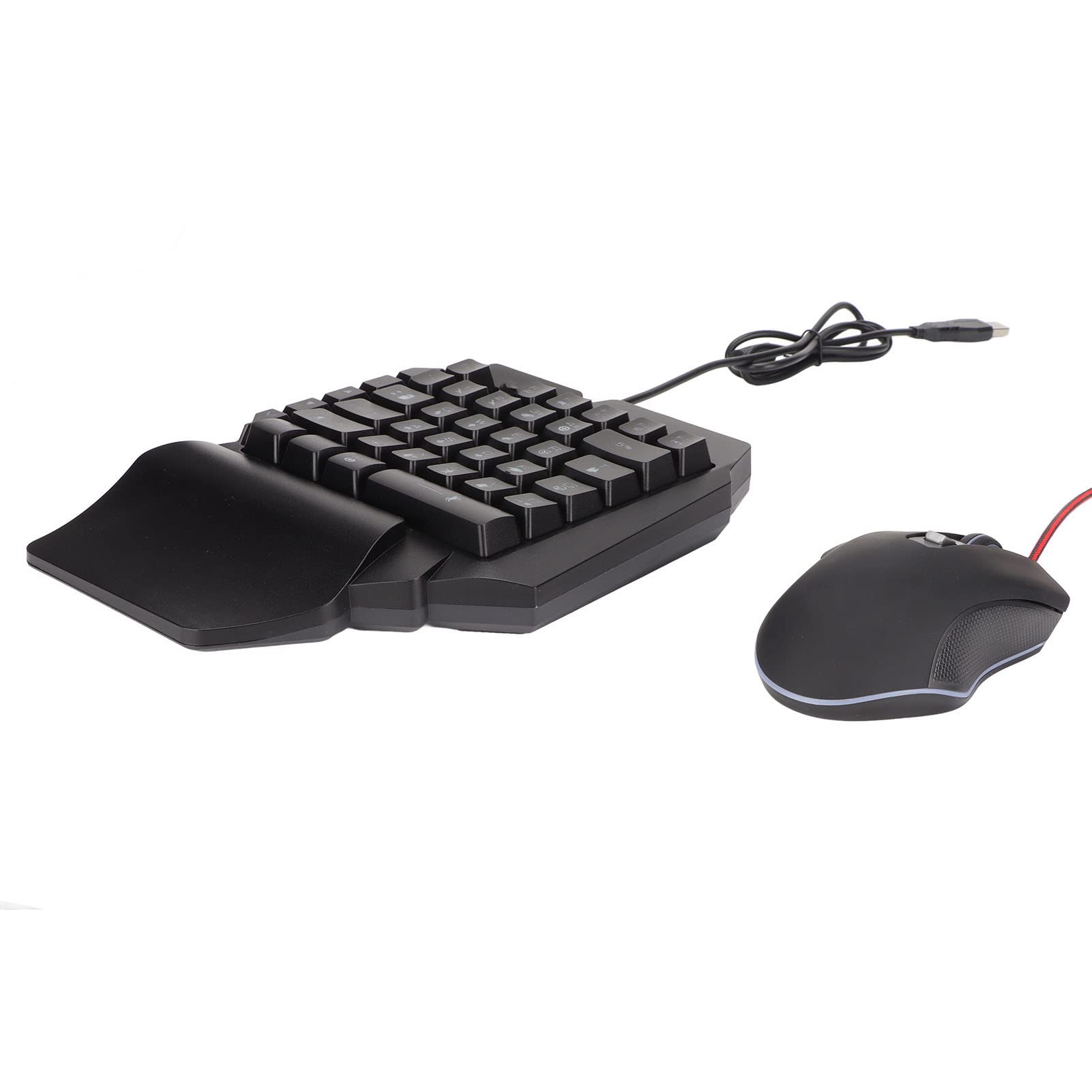 One Handed Keyboard Mouse Set Streamlined Design Plug And Play ...