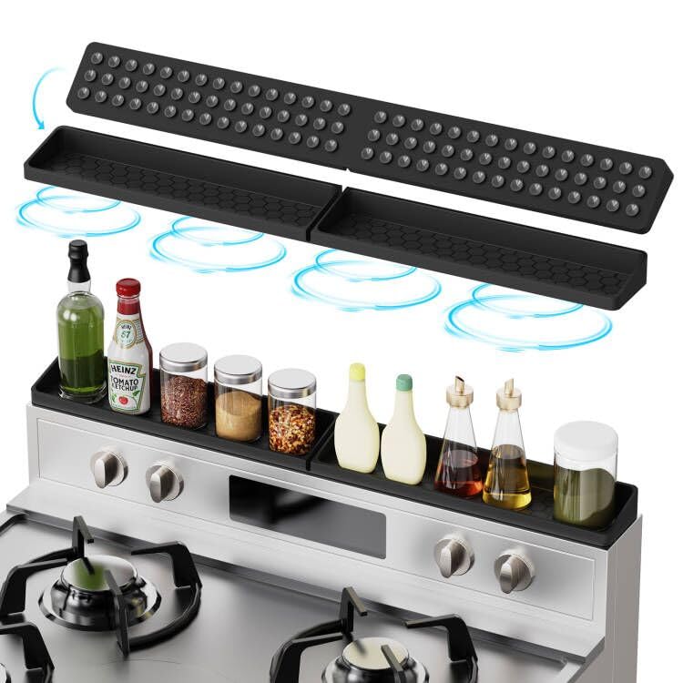 Amazon.com: ForTidy Stove Top Shelf - Over Stove Spice Rack 30‘’with 90 ...