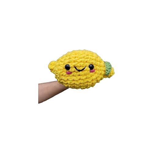 Amazon.com: Crochet Lemon Plushie I Handmade Lemon Fruit, Stuffed Lemon ...