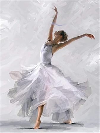 Amazon.com: 5D Diamond Painting Ballet Dancer Girl Full Round Diamond ...