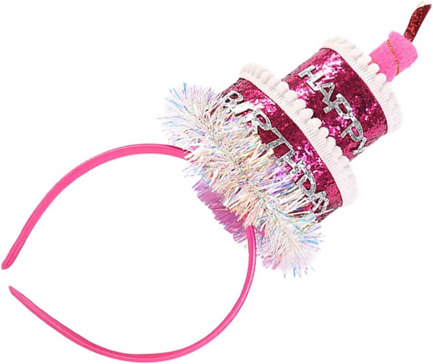 Amazon.com: NUOBESTY Happy Birthday Cake Headband Cupcake Hairband ...