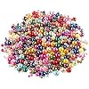 Amazon.com: DIYASY 750 Pcs Round Plastic Pearl Beads Colored Mixed Size ...