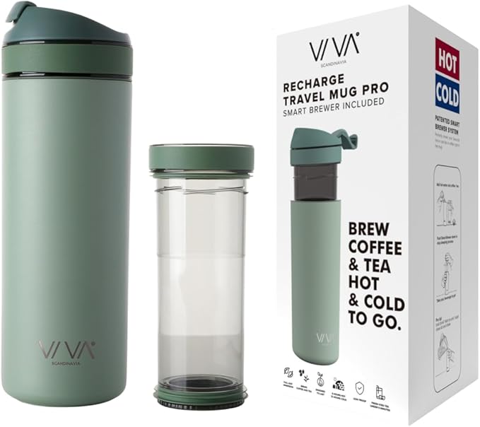 Amazon.com: VIVA Recharge Mint Insulated Tea & Coffee Mug & Travel ...